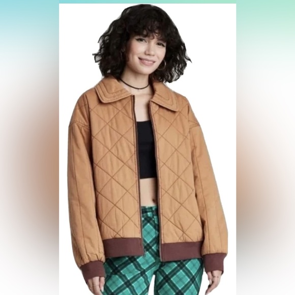 wild fable | Jackets & Coats | Nwt Wild Fable Brown Tan Quilted ...
